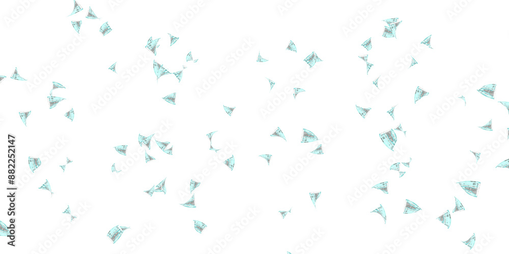 50 Indian rupee notes bundle flying in different angles and ...