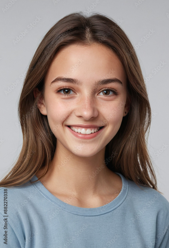 Portrait view of a regular happy smiling North Macedonia girl, ultra ...