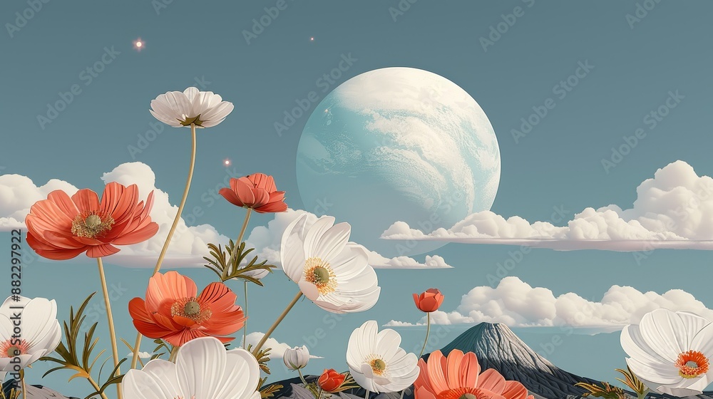 Digital art featuring cosmic landscapes, innovative technology, and ...