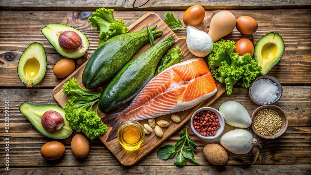 Nutrition diagram showcasing healthy ketogenic diet food groups ...