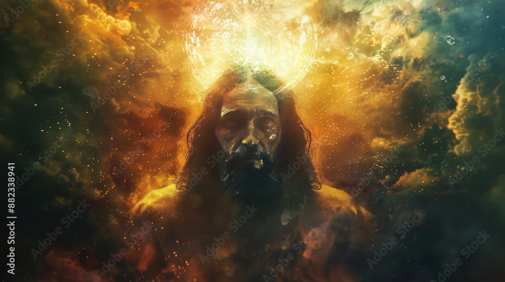In this ultra-high resolution 16K image, Christ as the Logos acts as a ...