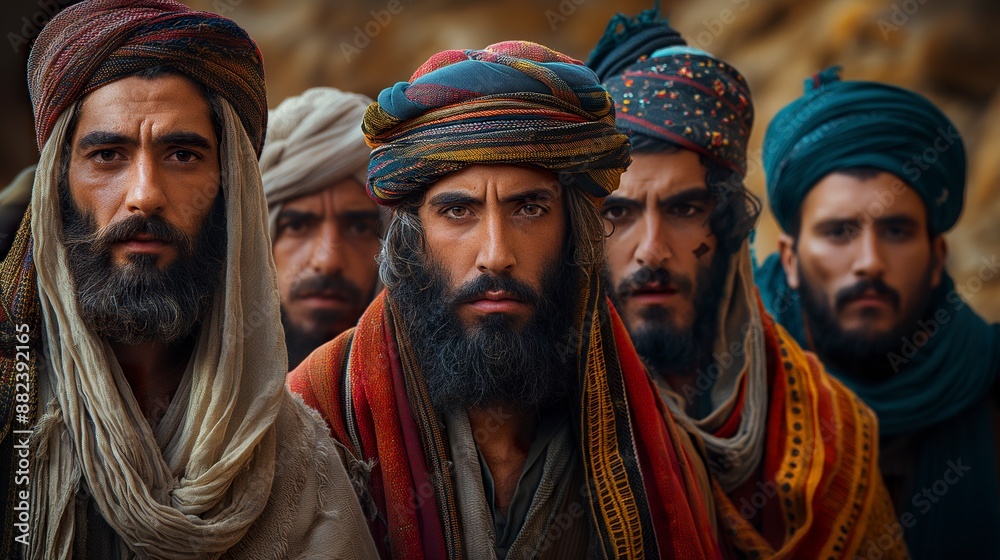 Visual representation of Ishmael, son of Abraham in the bible, with his tribe wearing ...
