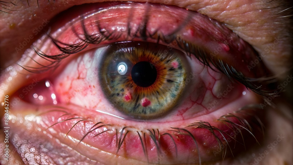 eye injury pink red surfer's blurry ulcer bacteria lens vision loss pain sores tear drop scars ...