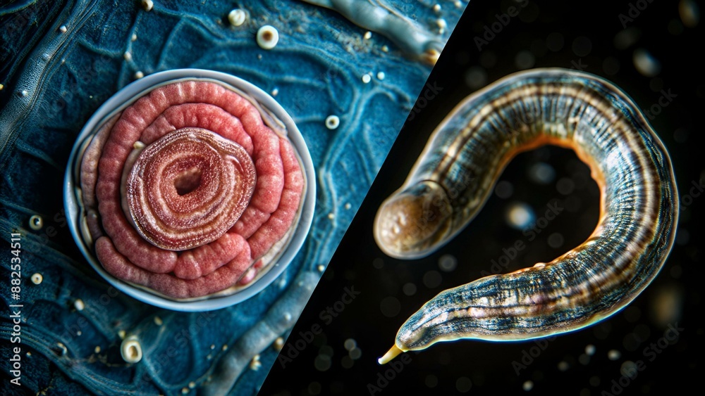 Foto de Stock 3D illustration and micrograph (transverse section) of ...