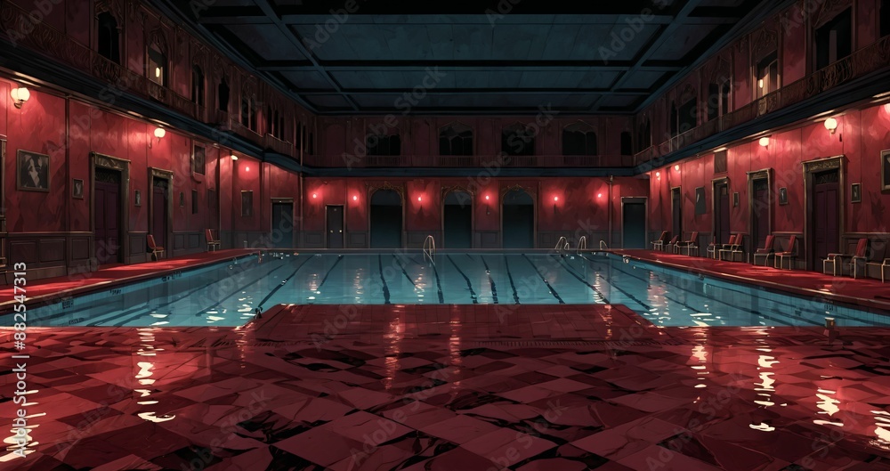 indoor spa resort bathhouse with hot tub and swimming pool in interior ...