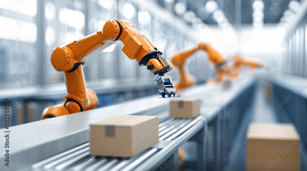 Cutting-edge manufacturing process, robots and humans collaborating for maximum yield and ...