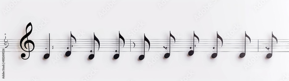 Musical Notes Stave Line Pattern Symbols Icon for Sound, Music Symbol ...
