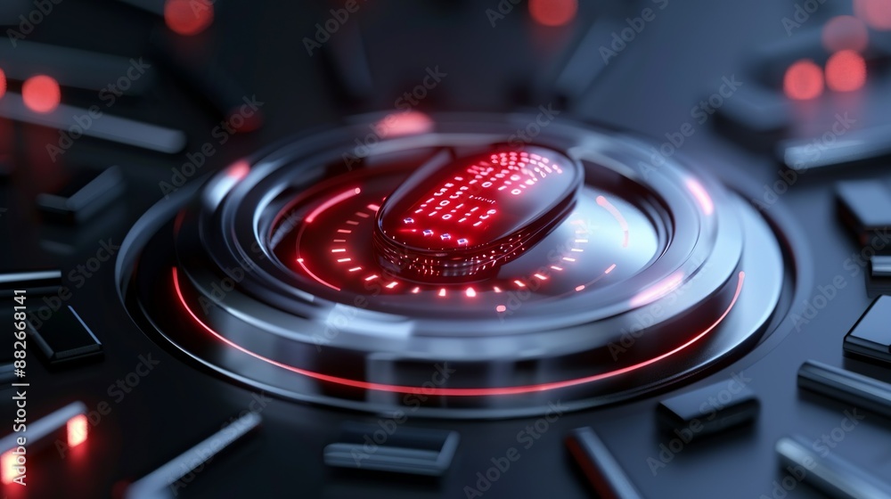 Minimalist graphic of a digital fingerprint with binary code, symbolizing biometric security and ...