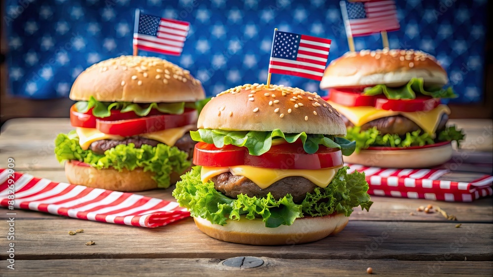 Patriotic themed burgers for Memorial Day and 4th of July celebrations ...