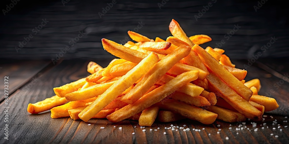 Delicious and crispy fries with bold branding and tempting colors ...