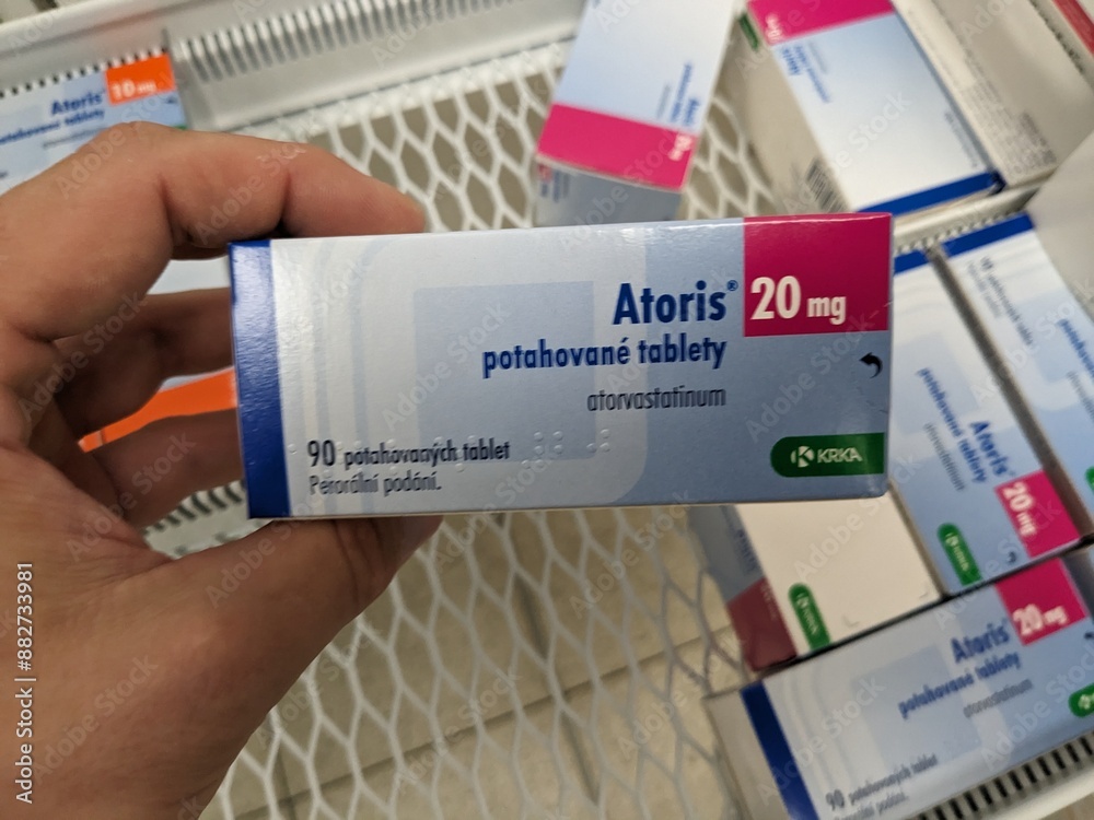 Prague, Czech Republic - July 10 2024: ATORIS box of medication with ...