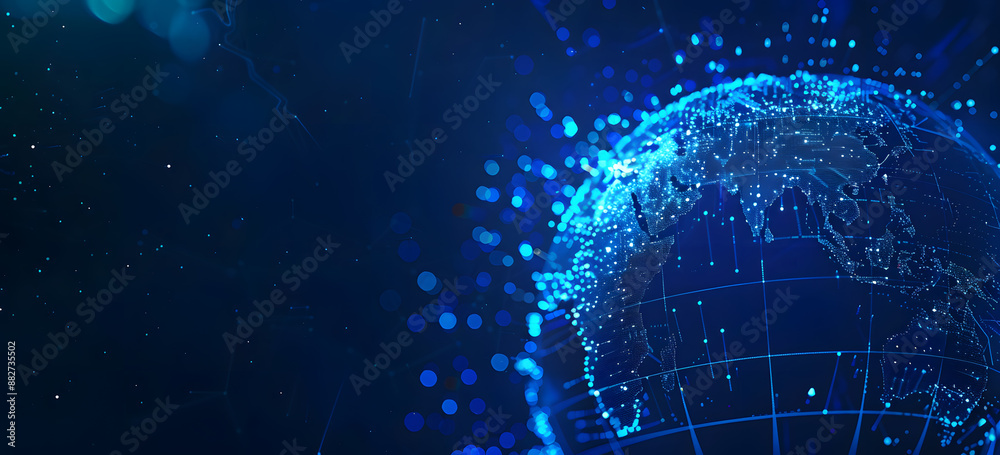 blue hologram globe with world map with glowing data streams, ai global ... blue hologram globe with world map with glowing data streams, ai global ...