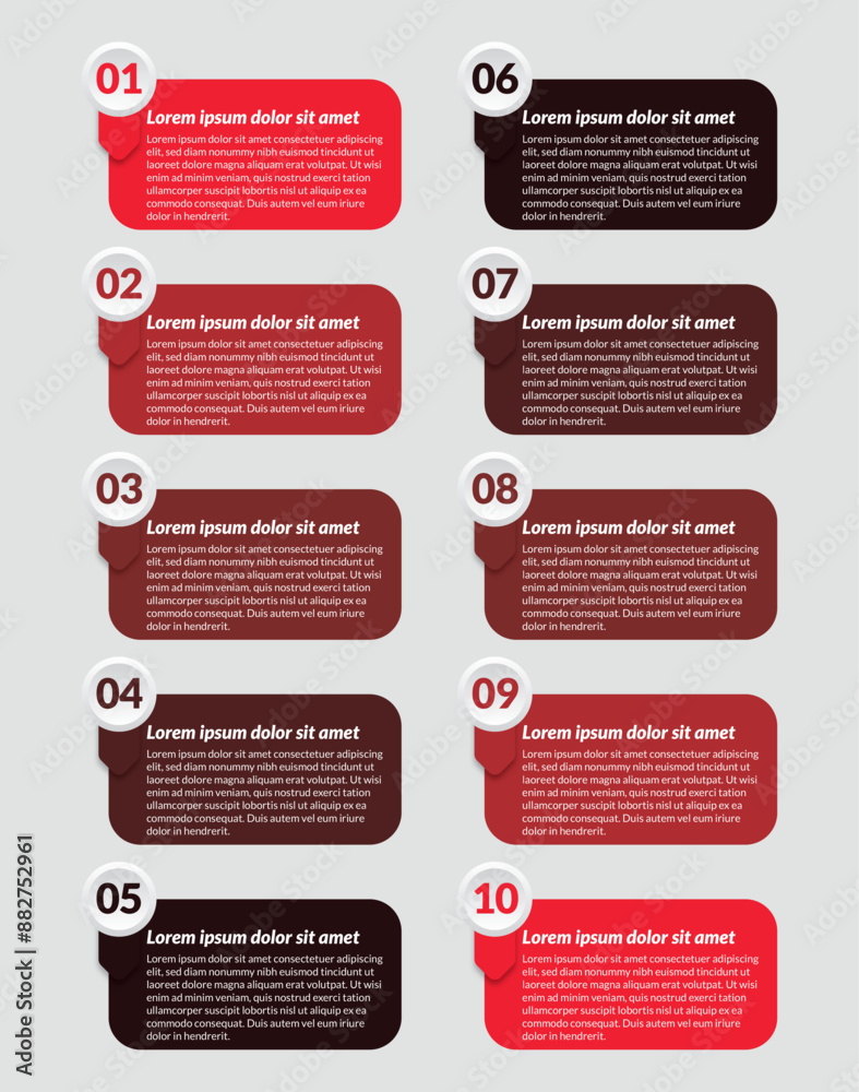 red Infographic design business template Vector for diagram, label ...