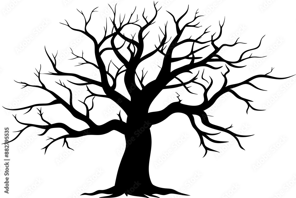 Vector de Stock Dead Tree Silhouette Vector art, Scary Trees black ...