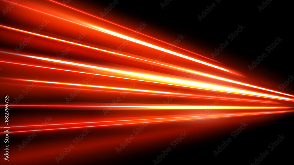Red Light Trails, Long Time Exposure Motion Blur Effect, Vector ...