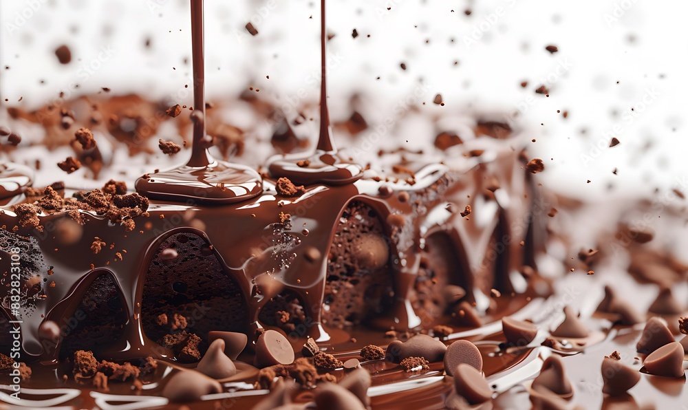 Chocolate Fantasy, A whimsical portrayal of chocolate dripping from a ...