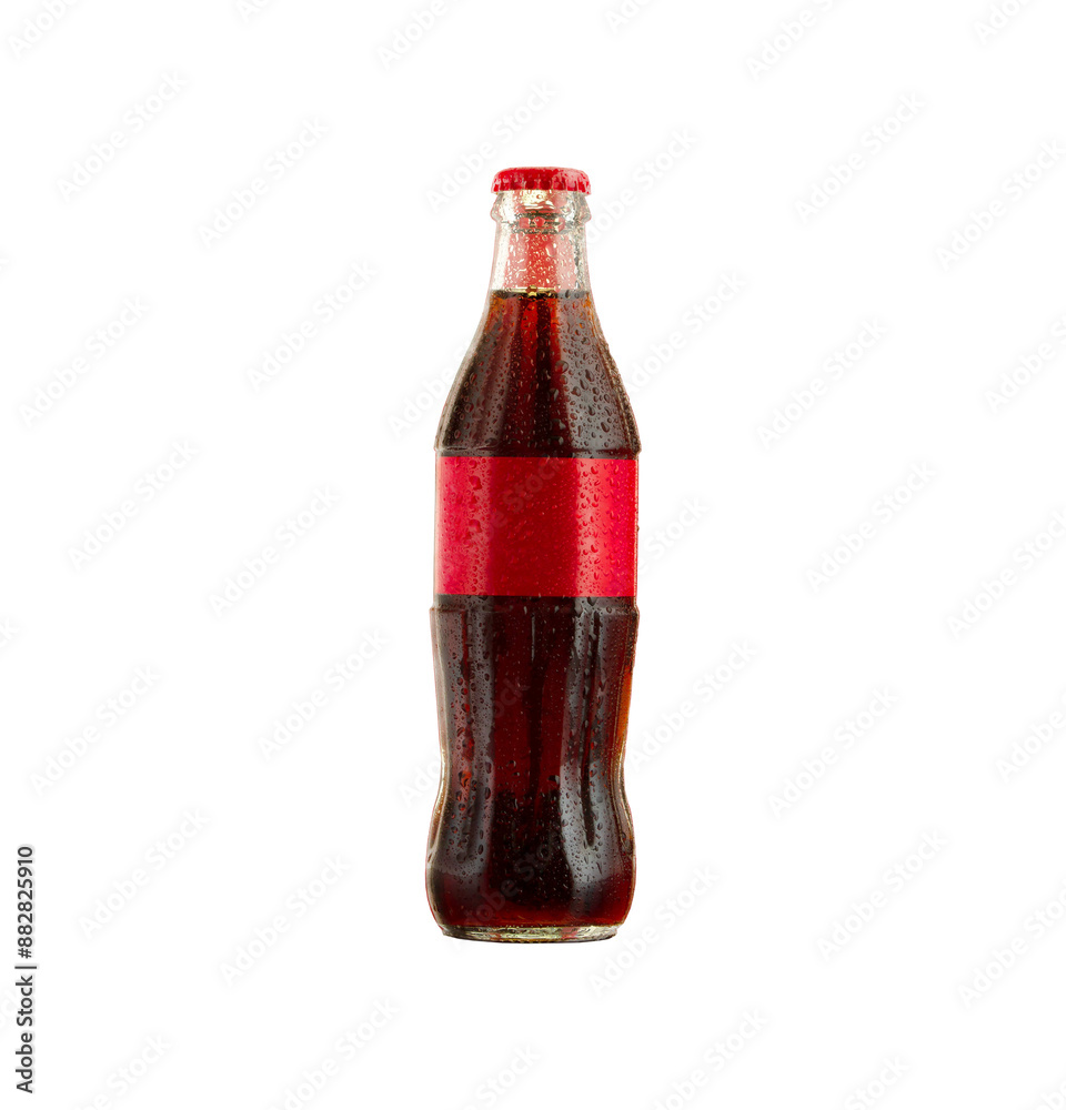 Cola soft drink in a glass bottle isolated on white or transparent ...