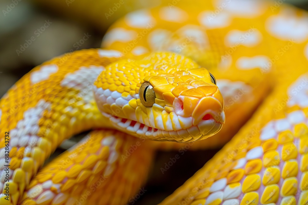 Beauty of yellow snake Many species of snakes can have yellow and white ...