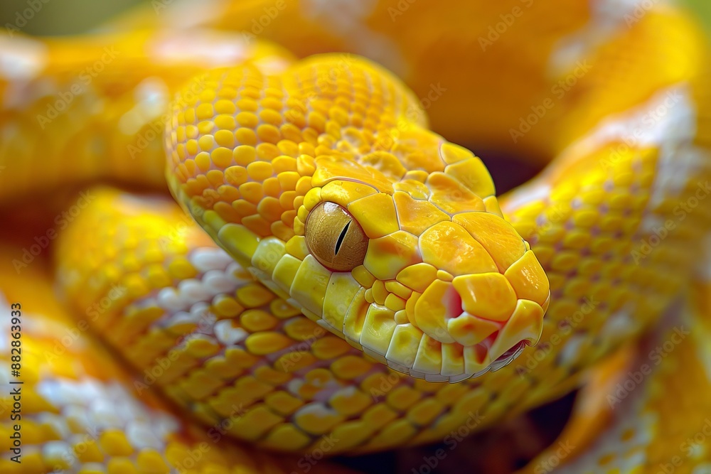 Beauty of yellow snake Many species of snakes can have yellow and white ...