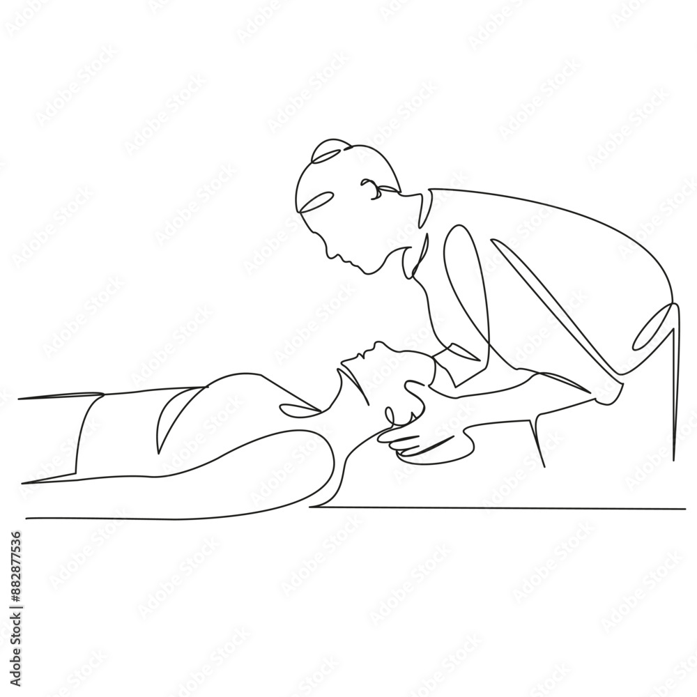 One continuous single drawing line art flat doodle medical ...