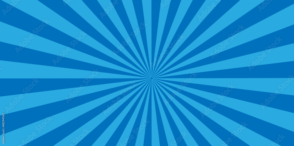 Abstract blue sun rays sunburst backdrop background. seamless retro ...