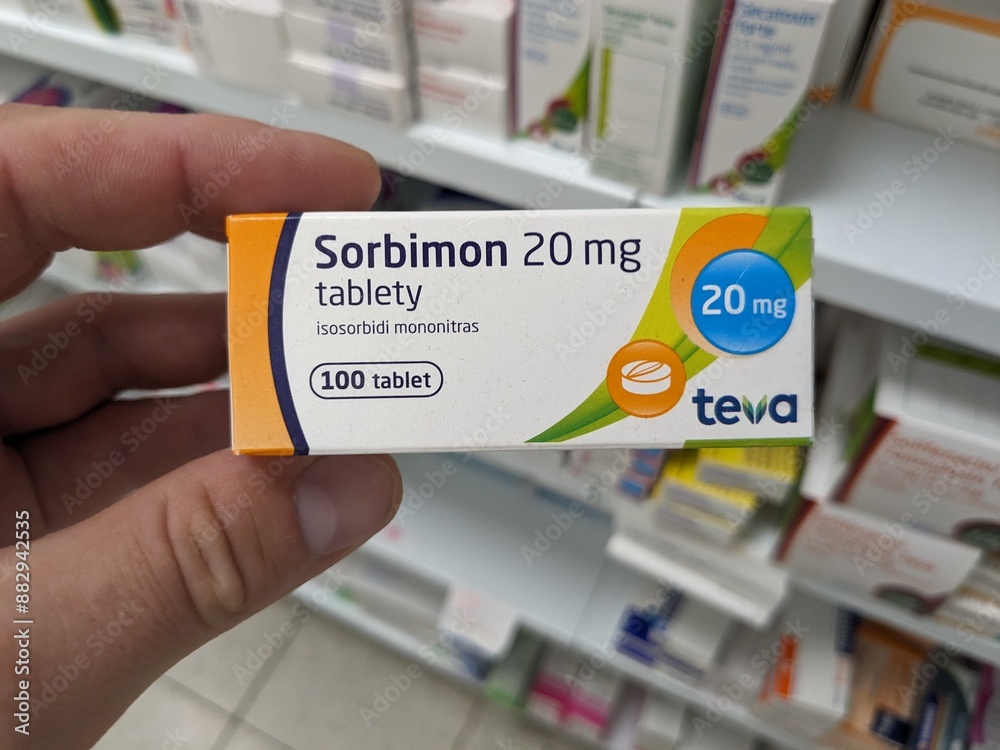 Prague, Czech Republic - July 10 2024: SORBIMON box of medication with ...