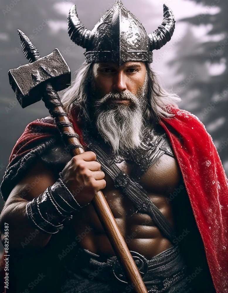 Thor el dios del trueno en la mitología nórdica Stock Photo | Adobe Stock