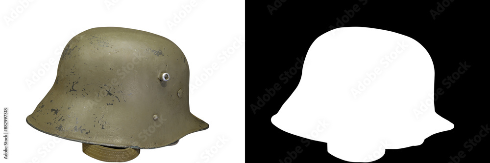 German military helmet from World War II isolated on white background ...