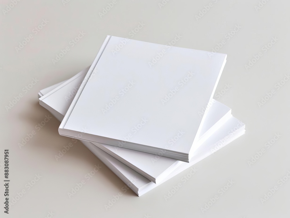 Blank mock up of a magazine cover, plain white background, no text or ...
