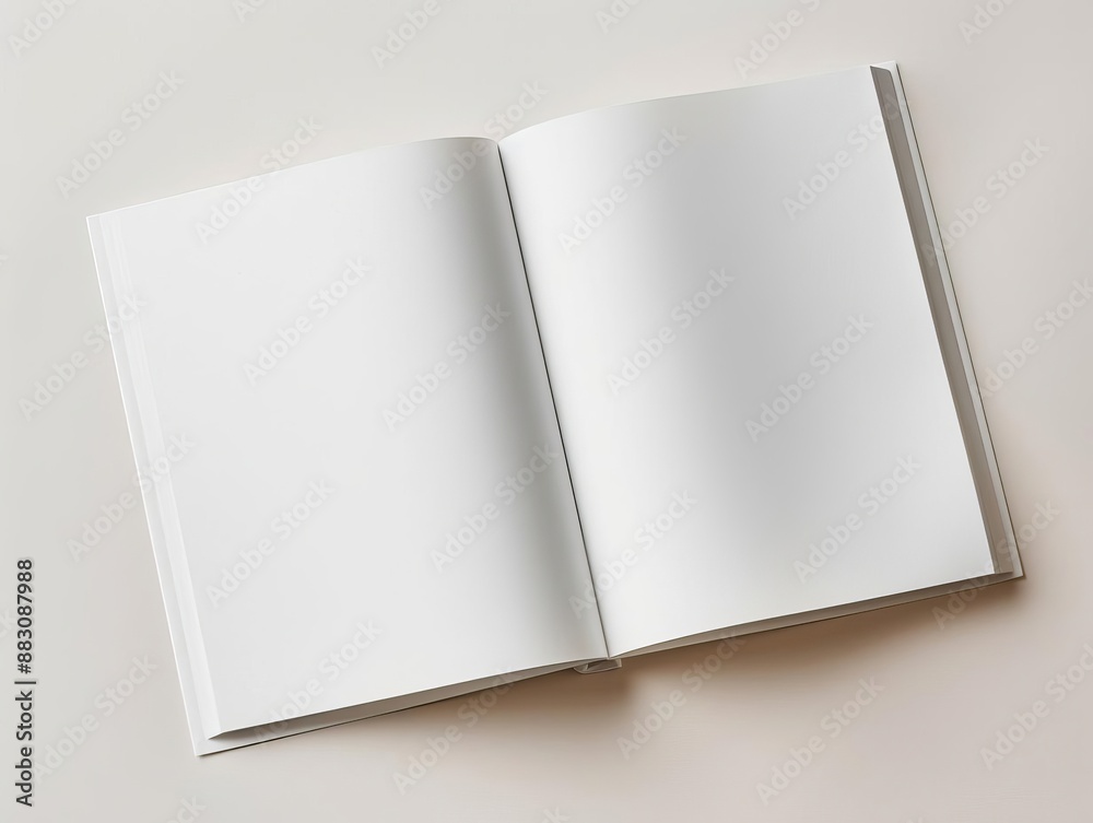 Blank magazine mock up showcasing an open spread, clean pages without ...