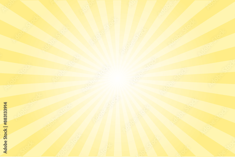 Spätzle yellow sun ray vector background. Radial beam sunrise or sunset ...
