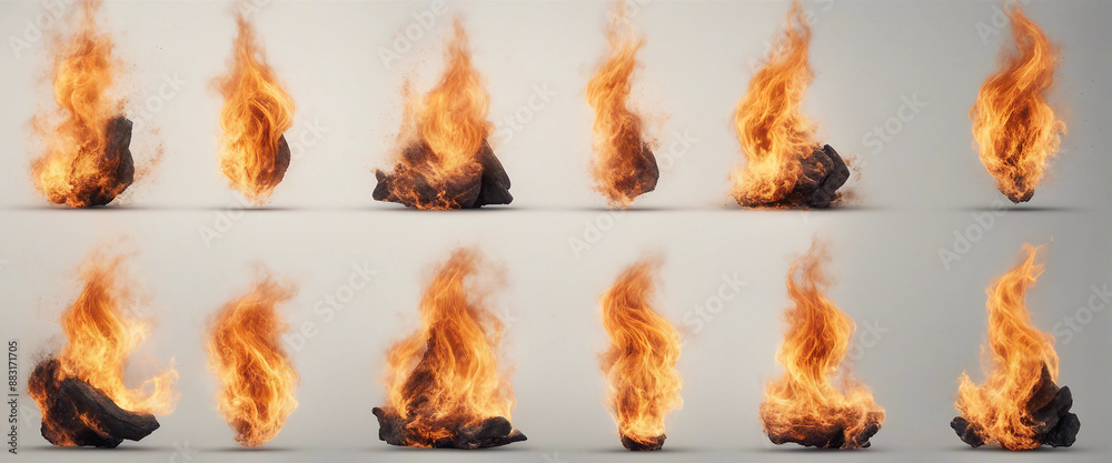 Realistic fire flame effect â set transparent background Fire flame ...