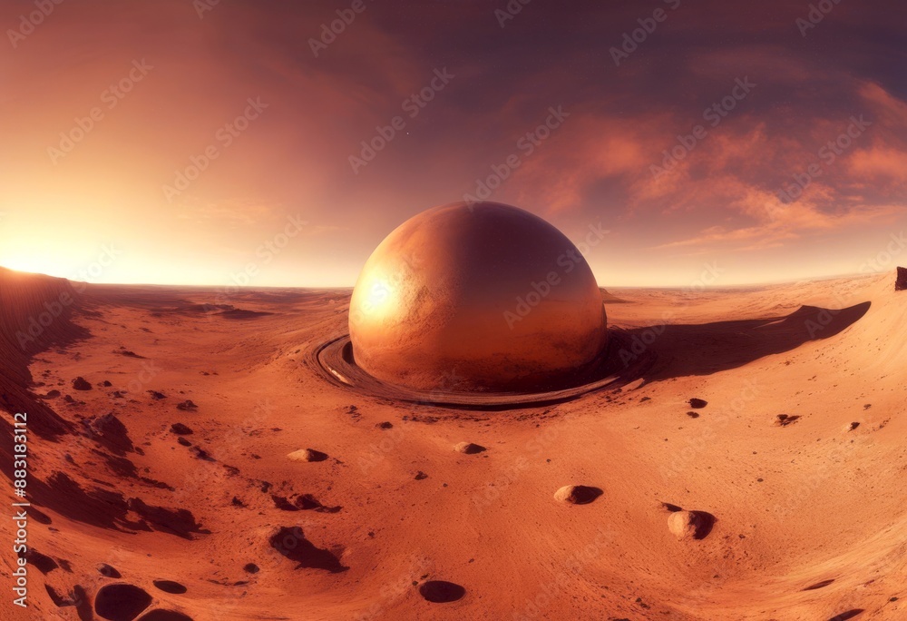 horizontal projection mars sunset sunny equirectangular 3d environment ...