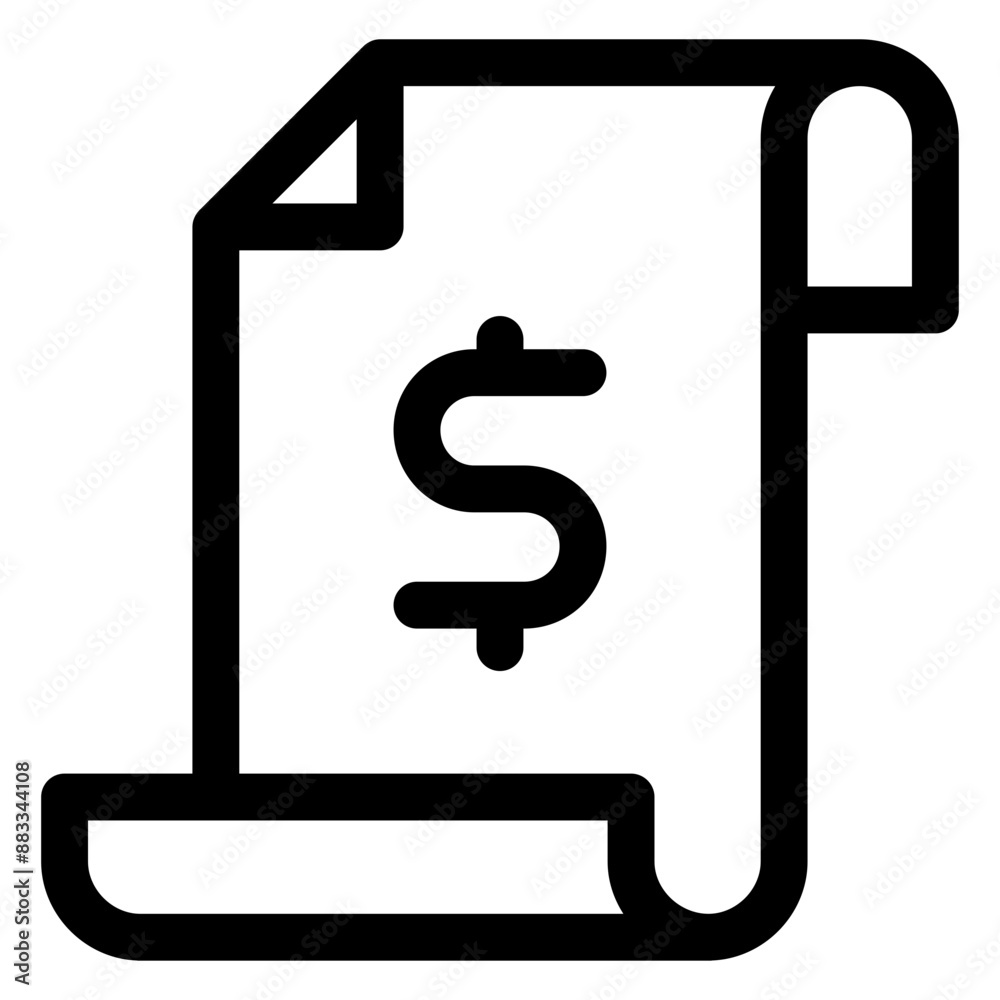 script icon glyph, with artboard size 64px, for price, order, payment ...