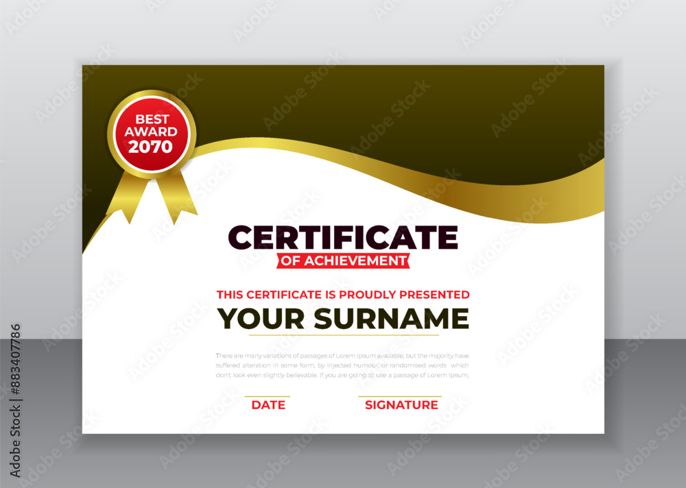 Green Color Gradient certificate appreciation, Business certificate ...