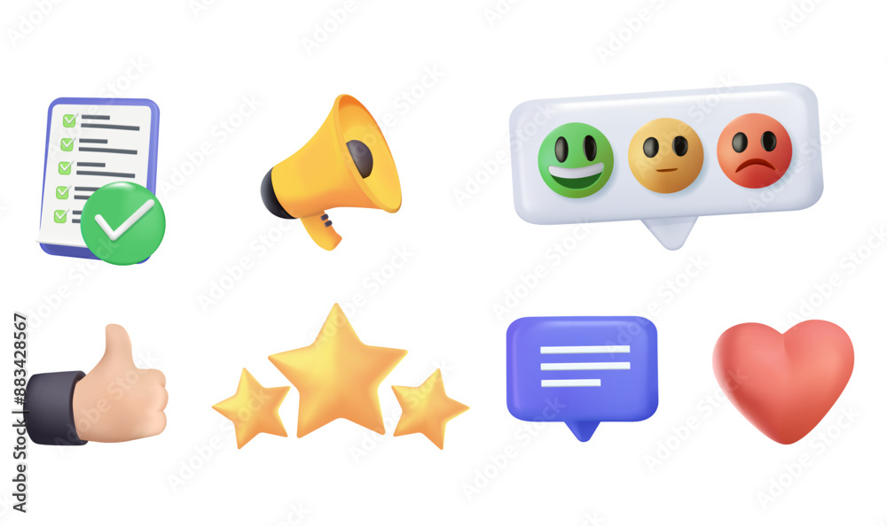 Simple Set of Testimonials Related Vector 3d Icons. Contains such Icons ...