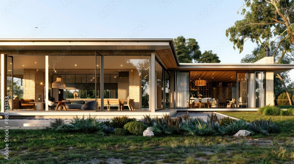 suburban farmhouse with a focus on modern Australian design, featuring ...