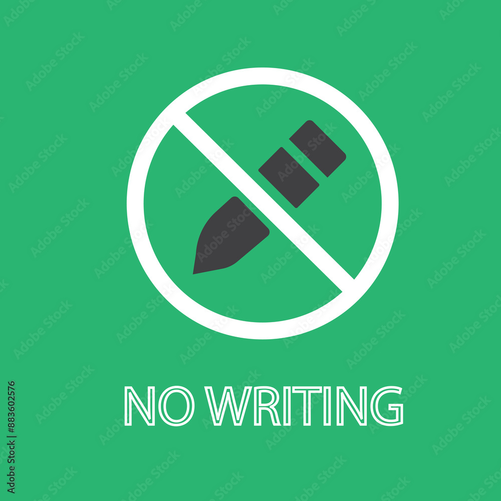 No writing permitted indicating unauthorized markings are prohibited ...