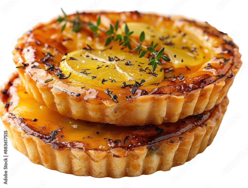 Classic Quiche Lorraine isolated on a transparent background for web ...