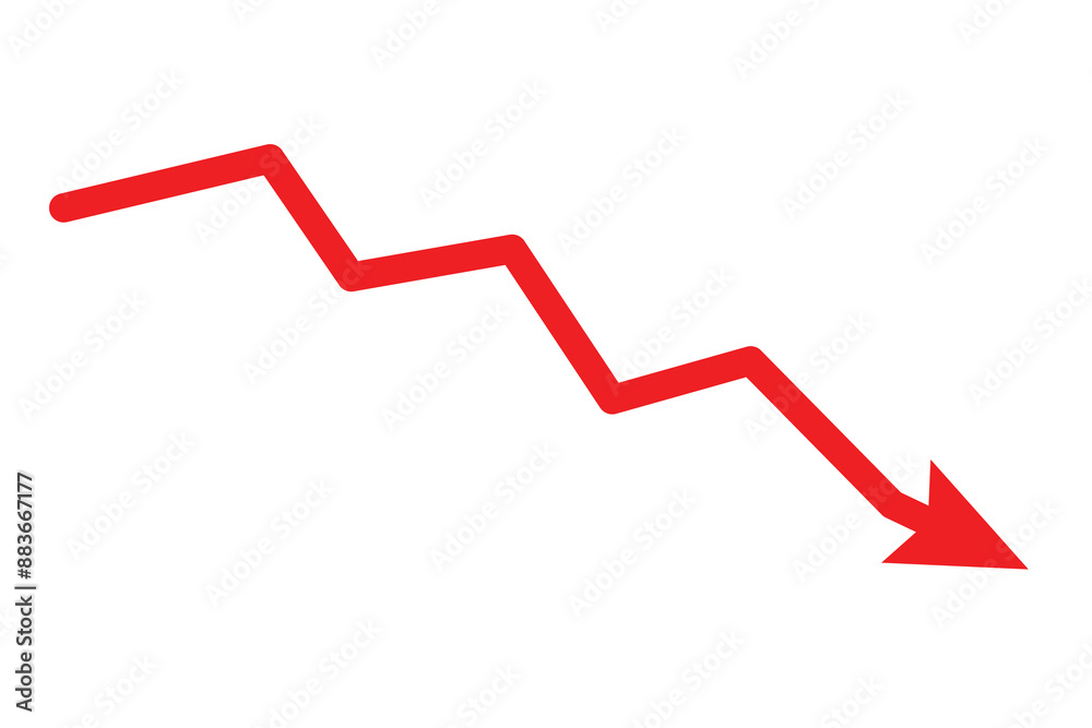 stock icon on white background. flat style. financial market crash icon ...