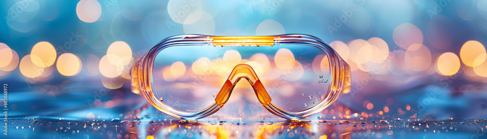 Safety Goggles with Certificate and ISO Badge on Whimsical Background ...