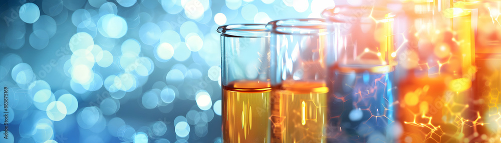 Scientific Photo: Test Tubes with Certificate Seal on Dreamy Background ...