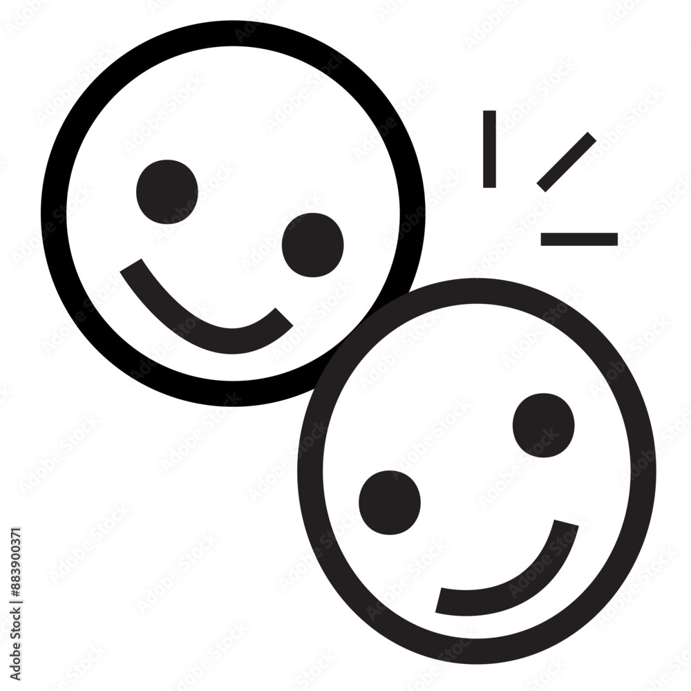 Laughing emoji pixel perfect linear ui icon. Feelings expression ...