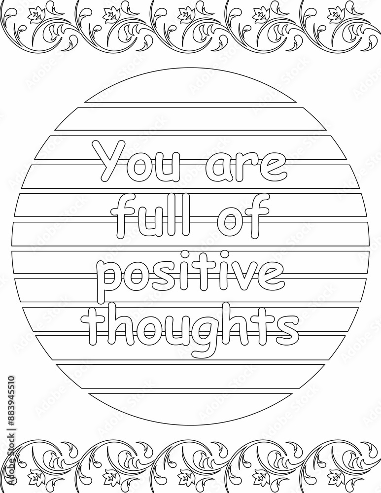 Printable inspirational coloring page for kids and adults with ...