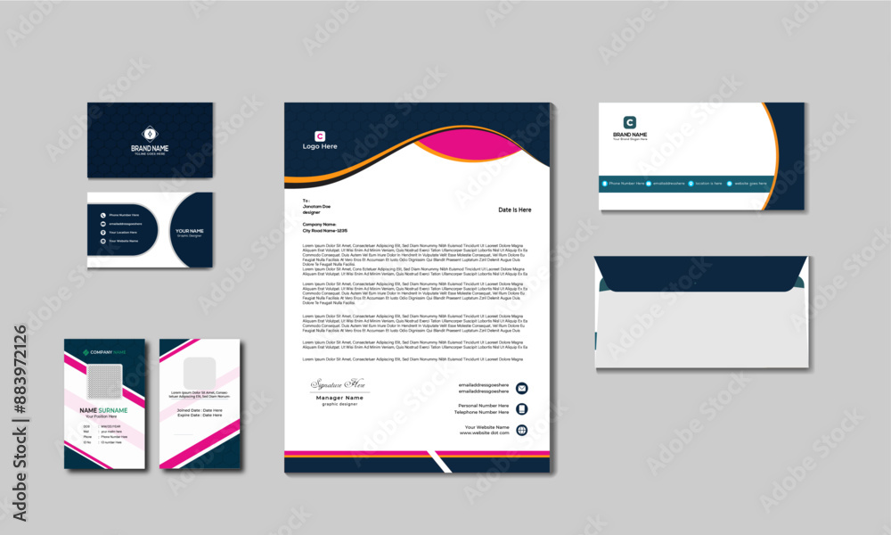 Small brand identity design template with a modern and dynamic theme ...