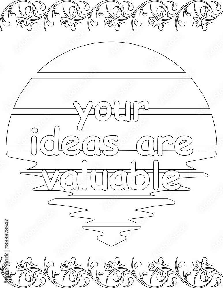 Printable affirmation coloring page for kids and adults with ...