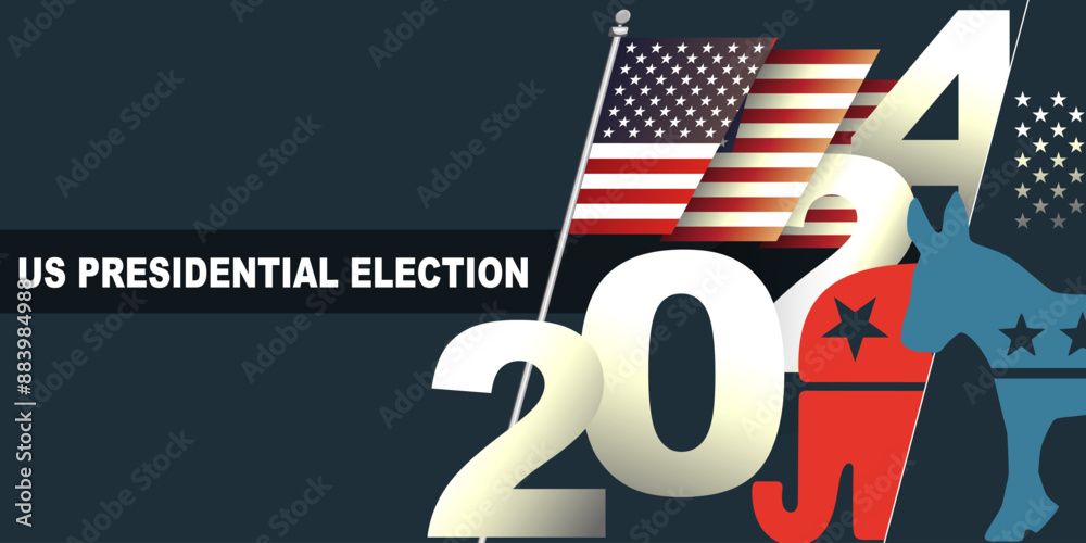 US Presidential Election VOTE 2024 Banner, Background, web, layout ...