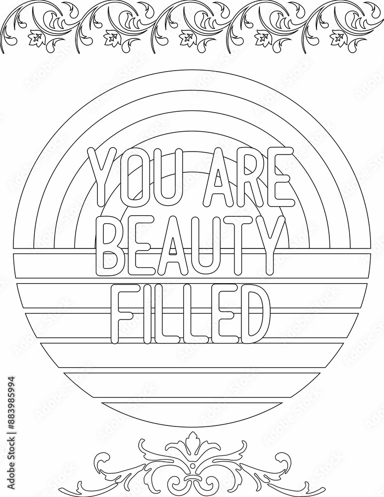Printable affirmation coloring page for kids and adults with ...