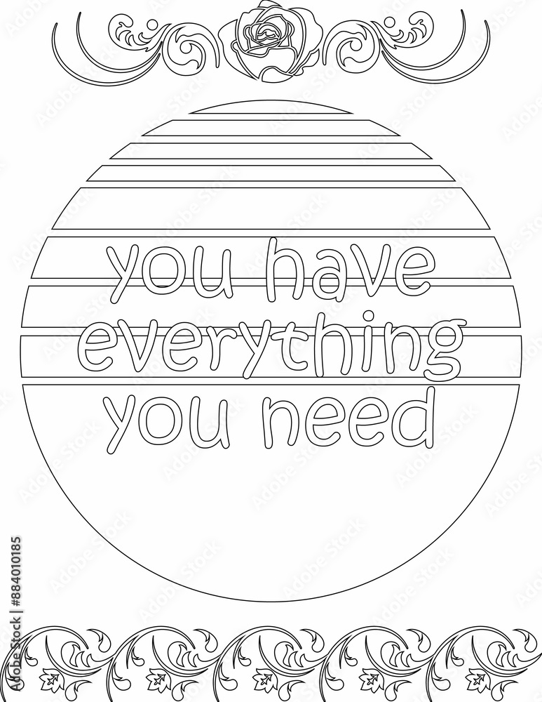 Printable motivational coloring page for kids and adults with ...