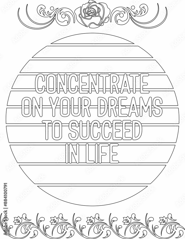 Printable motivational coloring page for kids and adults with positive ...